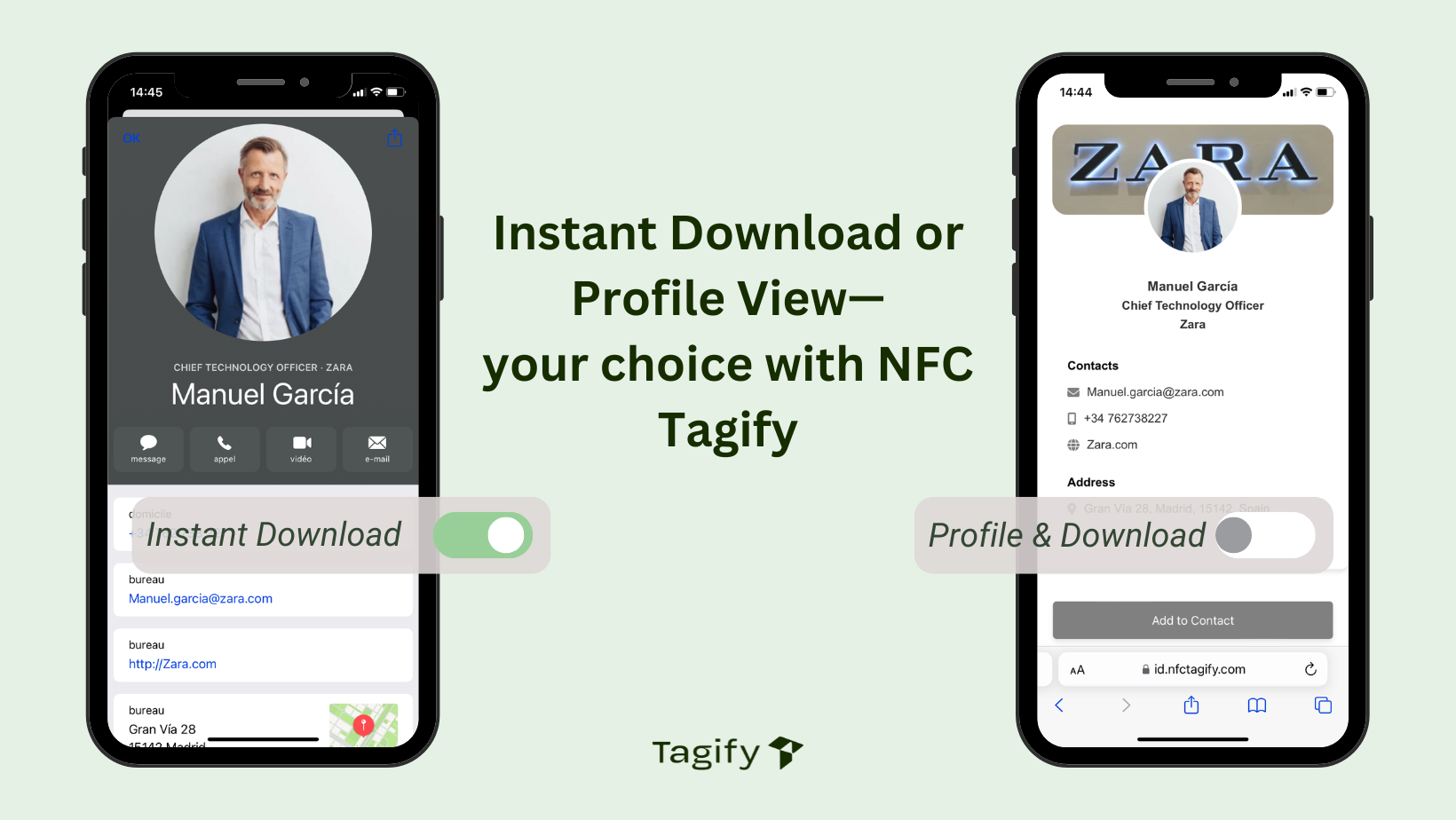 Instant Contact Sharing – NFC Tagify